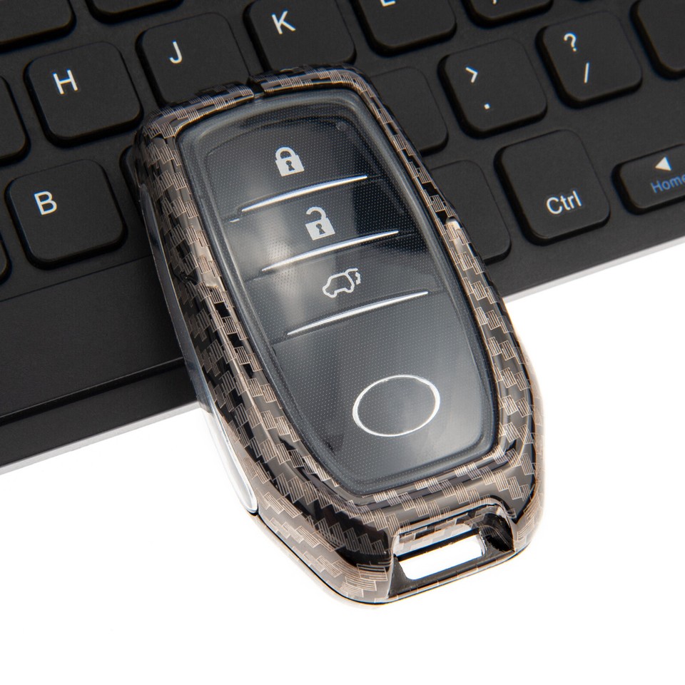 Metal Carbon Fiber Car Smart Key Chain Case Cover For Toyota Tundra ...