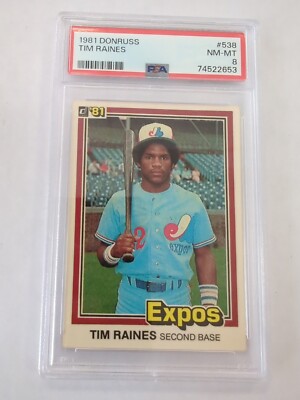 1981 DONRUSS TIM RAINES ROOKIE RC PSA 8 EXPOS HOF | eBay