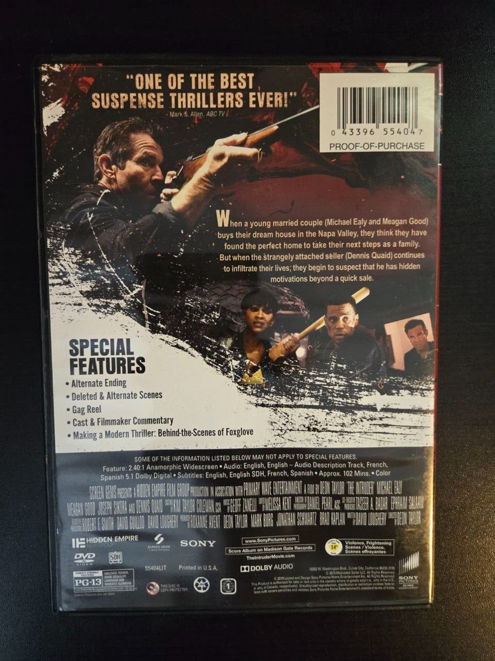 The Intruder (DVD, 2019) Dennis Quaid, Michael Ealy Horror *BUY 2 GET 1 ...
