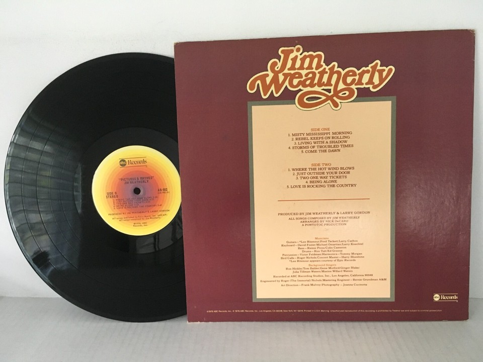 Jim Weatherly - Pictures & Rhymes - PROMO ABC Records (1976) 12" Vinyl ...