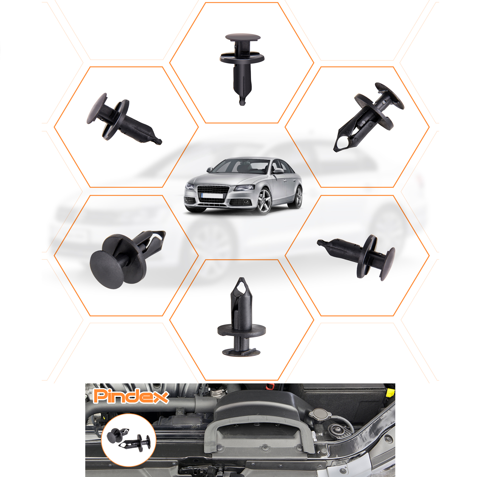 120*8mm Auto Car Plastic Rivets Bumper Clips Retainer Fastener Fender ...