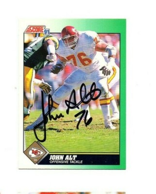 John Alt signed autograph 1991 Score football card Kansas City Chiefs ...