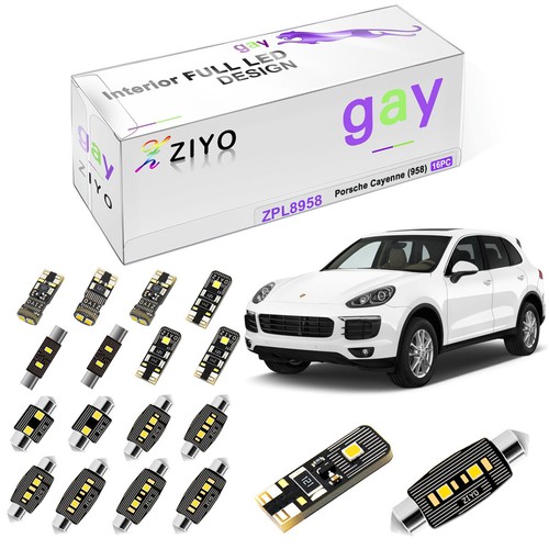 16pcs Deluxe White LED Interior Map Light Kit For Porsche Cayenne 958 ...