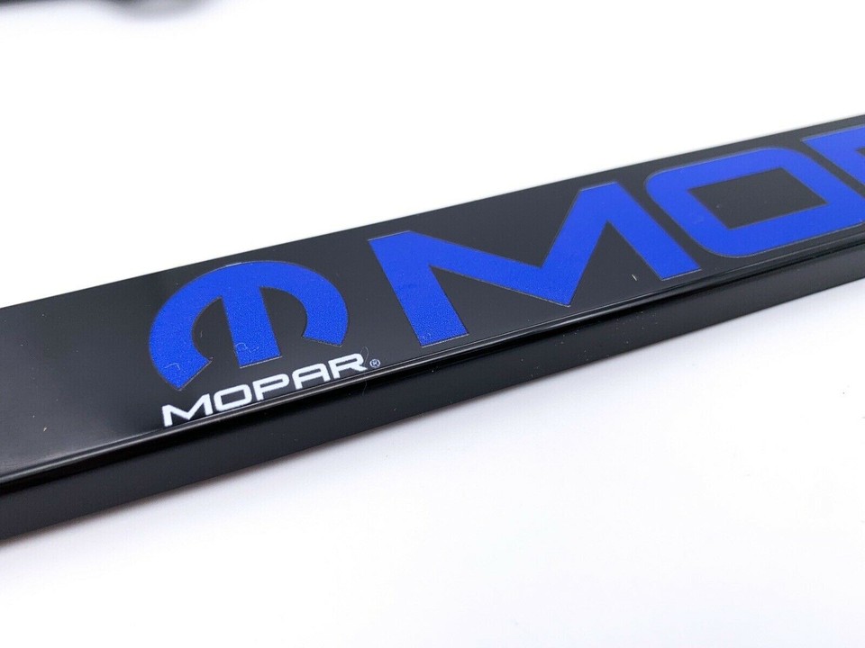 Mopar Emblem Universal Black Unbreakable Polycarbonate License Plate ...