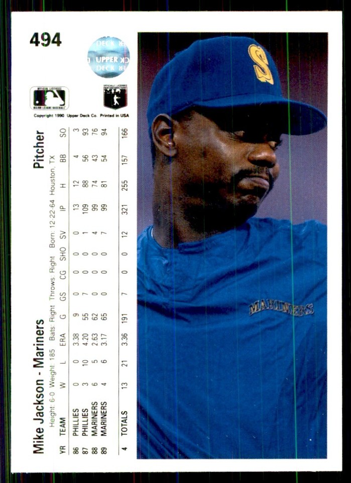 1990 Upper Deck Mike Jackson Baseball Cards #494 | eBay