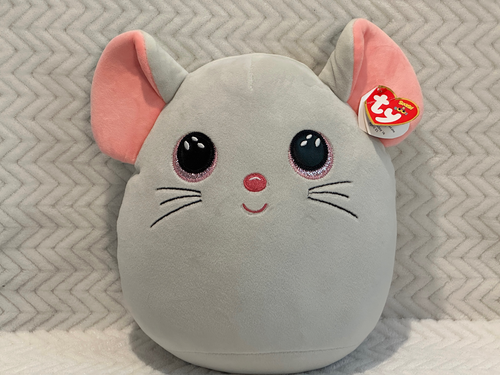 TY Squish-A-Boos Catnip Gray Mouse 10" Stuffed Plush Toy NEW WITH TAG ...