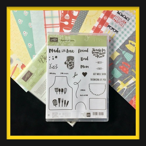 Stampin' Up! APRON OF LOVE Stamps, APRON BUILDER Dies & DOMESTIC DSP #2 ...