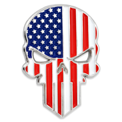 PinMart's American Flag Skull Military Patriotic Enamel Lapel Pin | eBay