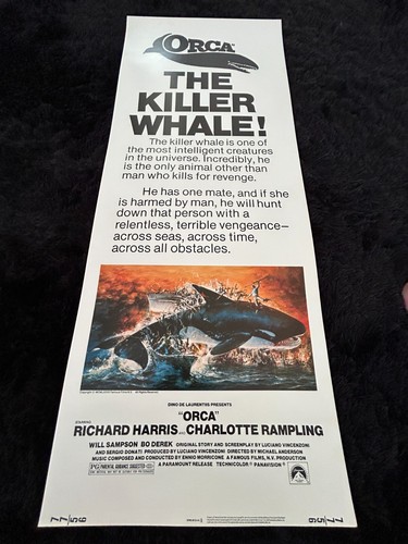 ORCA ? ORIGINAL 1976 INSERT MOVIE POSTER GIANT KILLER WHALE - R HARRIS ...