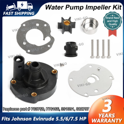 US Water Pump Impeller Kit Fits Johnson Evinrude OMC 6HP 1965-1979 ...