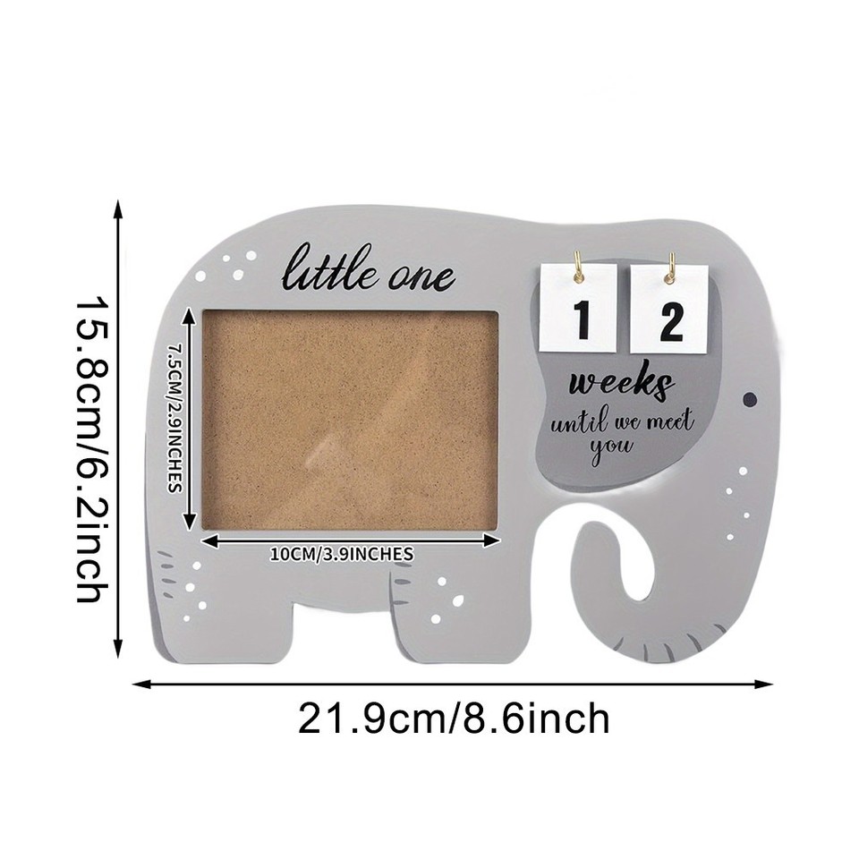 Elephant Sonogram Frame Made of Wood with Baby Growth Tracking Features ...