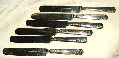 6 Sterling Silver Antique Flat Knives c1865 by Davis & Hawley ...