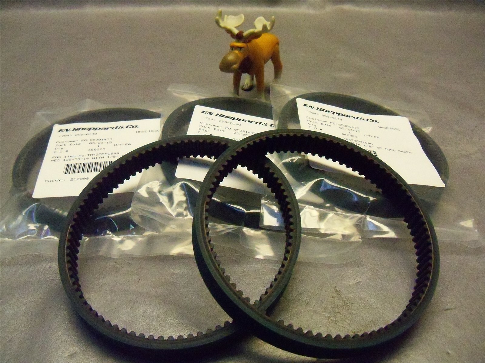 FN Sheppard TN4255M16AA NEO 425-5M-16 W/ 1/8" 55 Duro Green Timing Belt ...