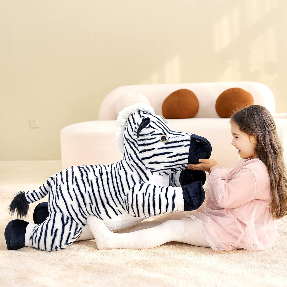 Large Zebra Stuffed Animal Plush Toy,30" Giant Zebra Cute Jumbo Soft ...