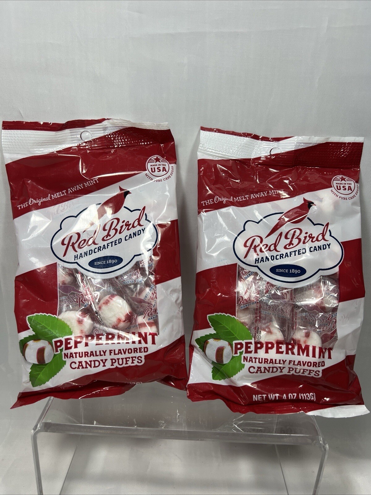 2x Red Bird Soft Peppermint Candy Puffs - Fat Free - Gluten Free - 4 oz ...