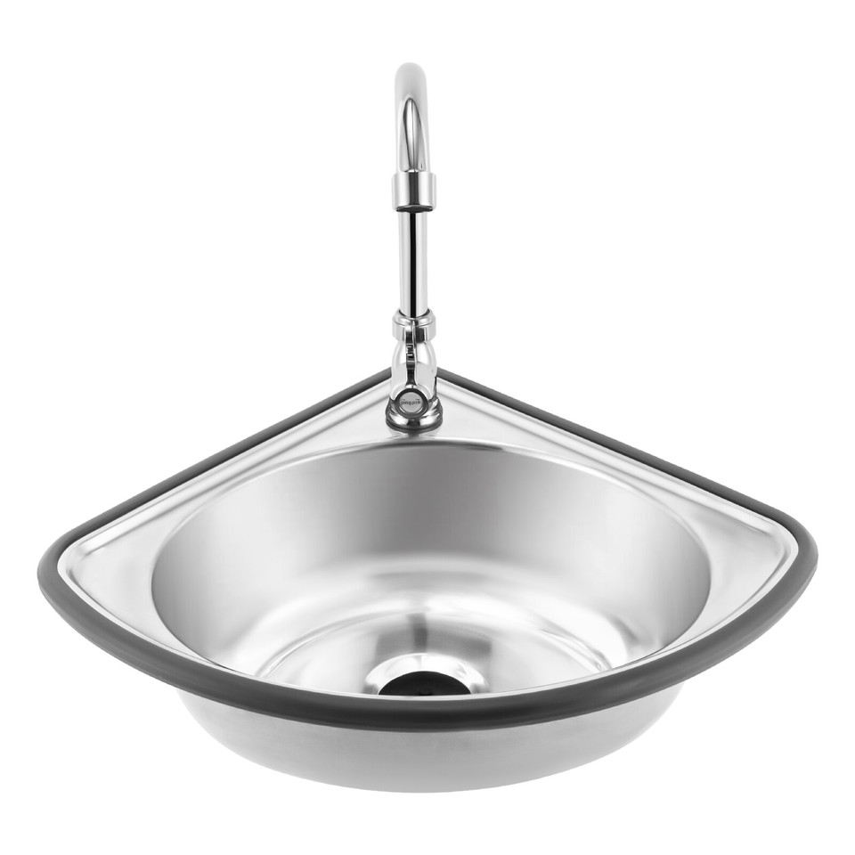Hand Wash Sink Silver Modern Corner Basin Sink Triangular Hand Basin ...