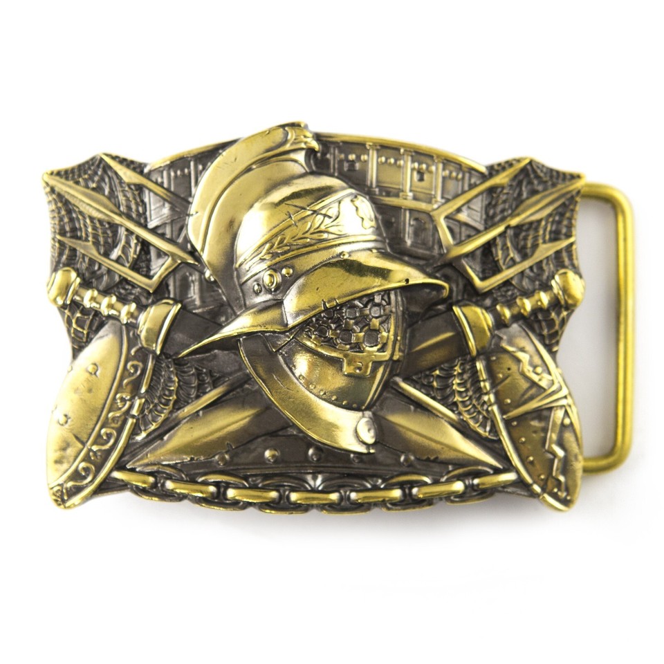 Belt buckle "Gladiator"; swordsman belt buckle; ancient warrior buckle ...