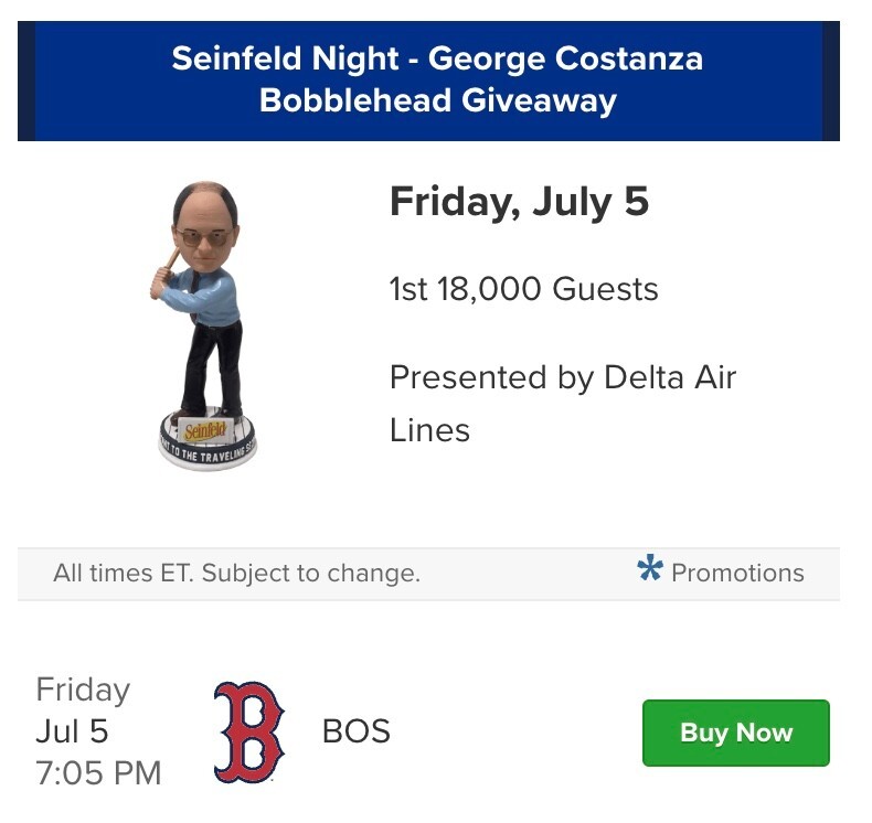 George Costanza New York Yankees Seinfeld SGA Bobblehead PRESALE 7/5 ...