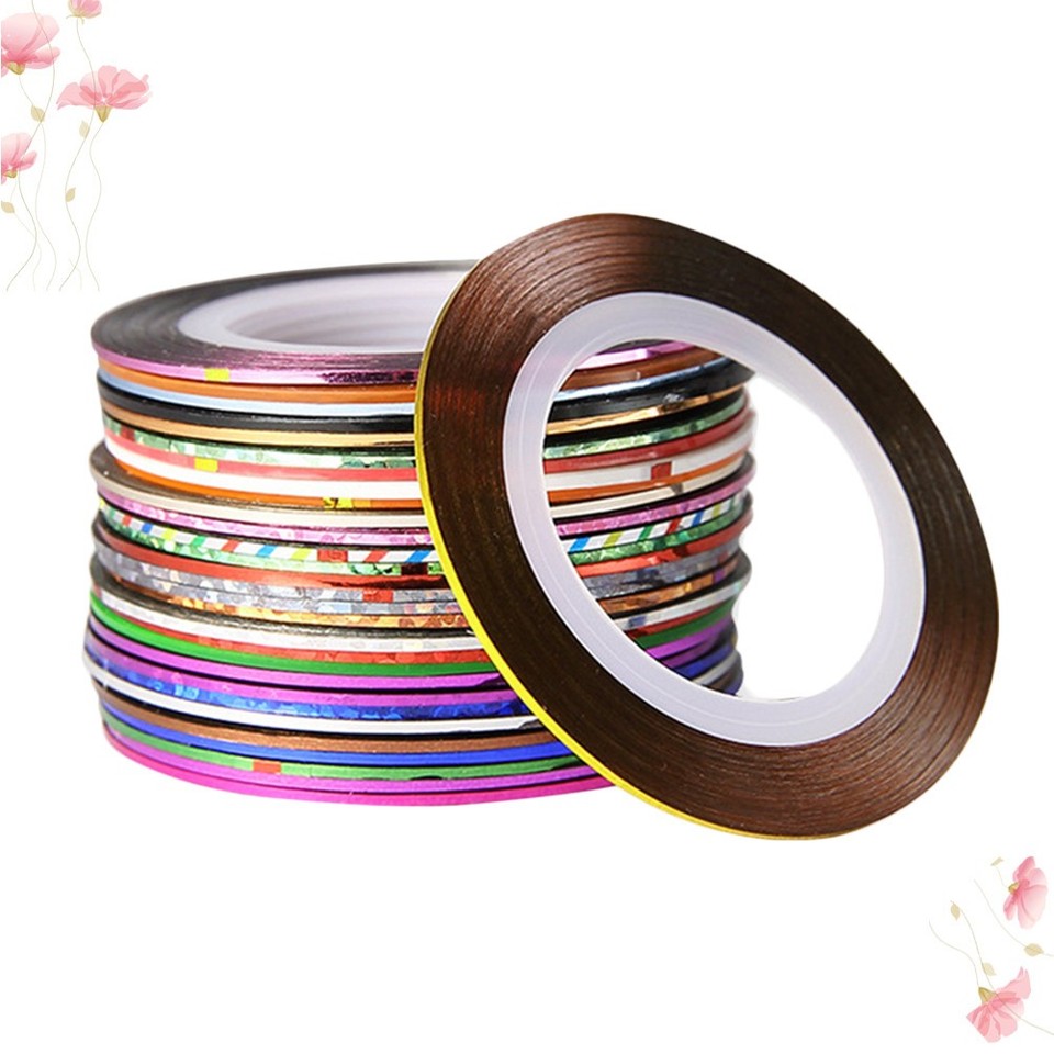 30 Rolls Diy Nail Sticker Decals Colors Striping Tape Line Fingernail ...