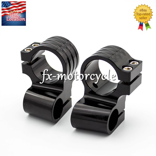 33mm Universal ClipOns Fork Handlebar Clamp Hollow Tube Ends 1in Riser ...