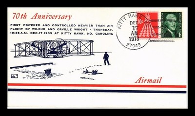 DR JIM STAMPS US COVER WRIGHT BROTHERS FLIGHT KITTY HAWK 70TH ...