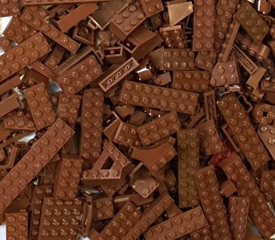 Bulk lot of 100 BROWN LEGO Pieces Bricks Blocks Slopes Plates Free ...