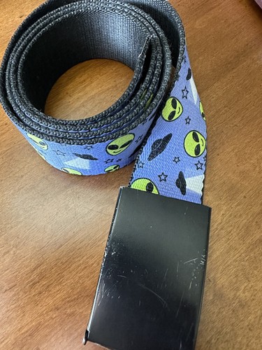 Buckle Down Alien UFO Purple Web Belt Cut To Size | eBay