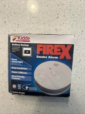 NEW Kidde i4618AC FireX Hardwire Ionization Smoke Detector W/ Battery ...