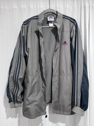 Adidas Jacket vintage gray track jacket Size Large | eBay