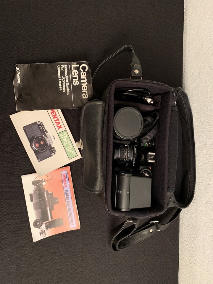 Pentax MV 35mm SLR Film Camera Body JCPenney Lens Vivitar Untested B | eBay