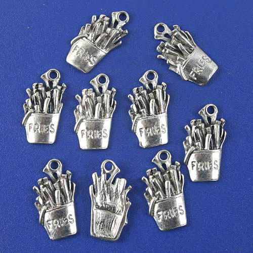 20pcs 18*10mm Antiqued Silver FRIES Design Charm H0301 | eBay