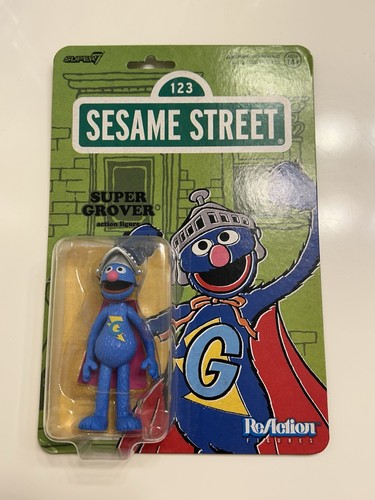Super 7 Reaction Sesame Street Wave 3 Super Grover Action Figure Brand ...