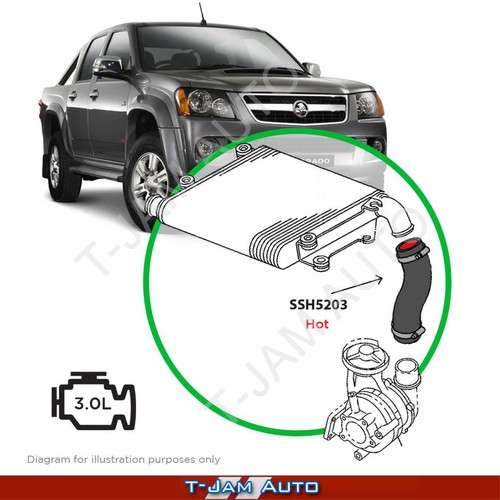 SAAS Silicone Intercooler Hot Side Pipe SSH5203 suits Holden Rodeo RA ...