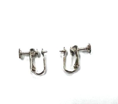 2X Clip-on Earring Findings Components Screw Back Ear Wire Non Pierced ...