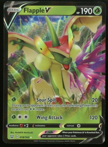 Flapple V 018/163 Full Art - 2021 Pokemon Battle Styles NM | eBay