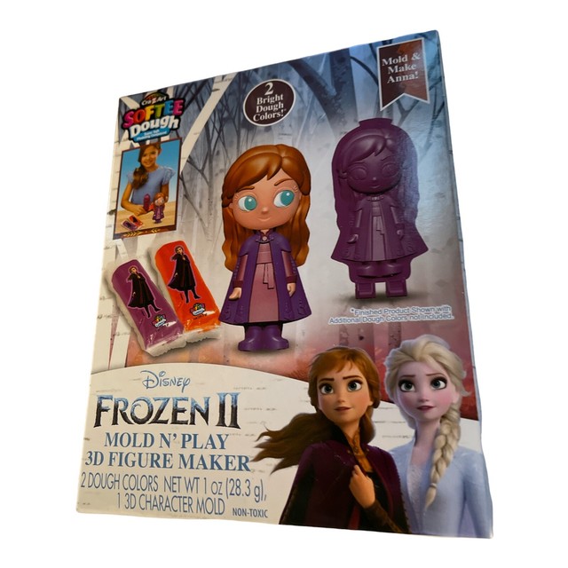 2x CRA-Z-ART Softee Dough Frozen LL 2 Mold N Play 3d Figure Maker Anna ...