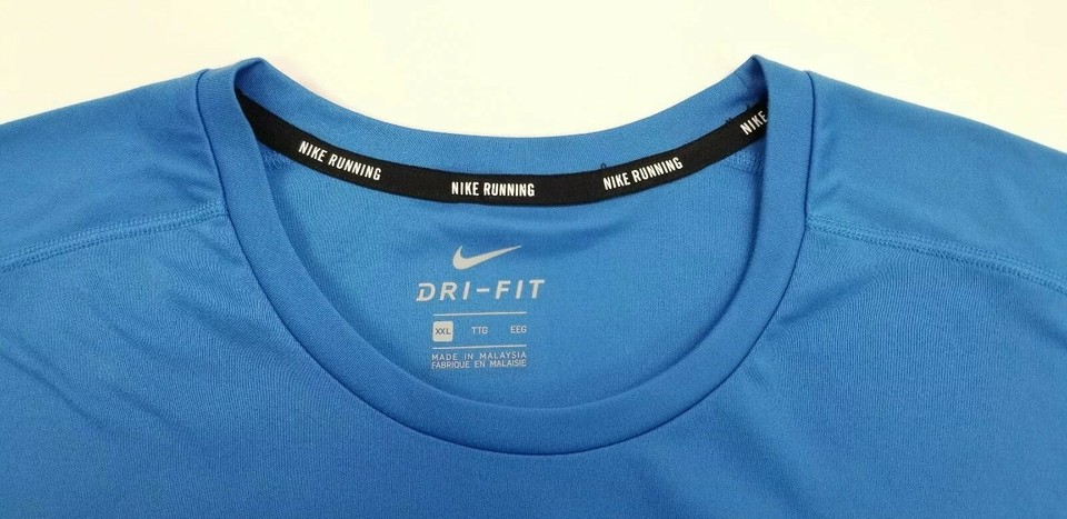 Nike Running Dri-Fit Light Blue Mens Tee T-Shirt Sz 2XL Silver ...