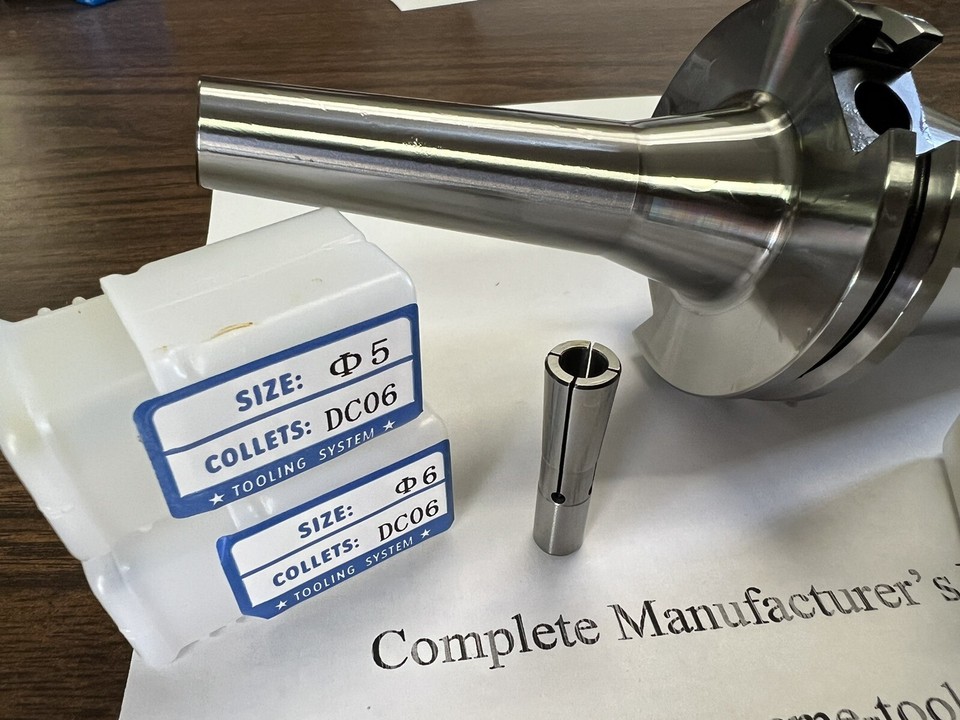 Slim Fit Collet Chuck CAT40-DC06-4" & 4 Metric Collets 3,4,5,6mm CAT40 ...