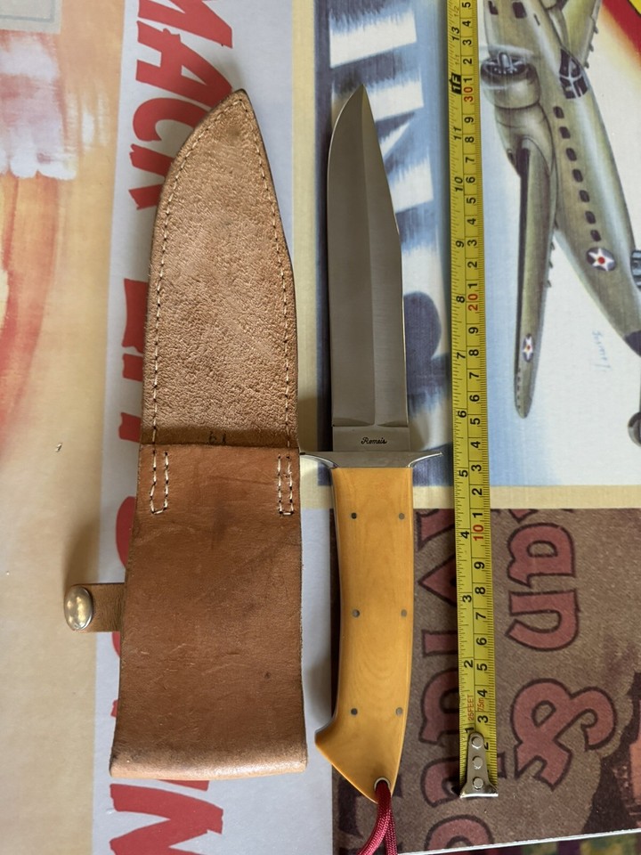 Gordon Romeis Custom Fighter Knife W Sheath Yellow Micarta Handle | eBay