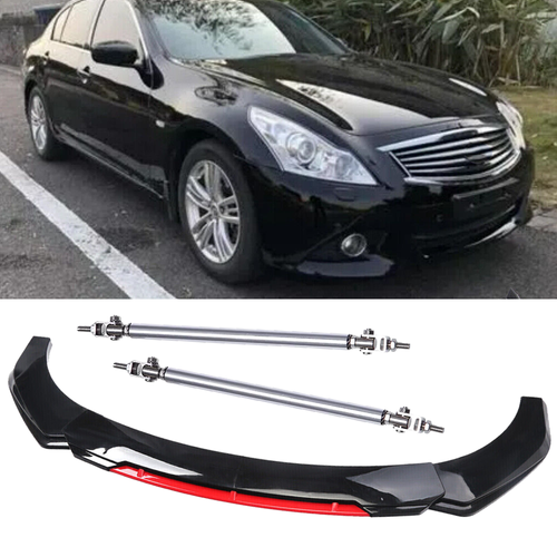 For Infiniti G37 Coupe Front Bumper Lip Spoiler Splitter Body Kit Black ...