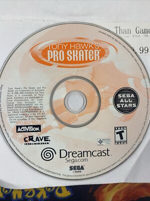 Tony Hawk's Pro Skater (Sega Dreamcast, 2000) Disc Only Tested ...
