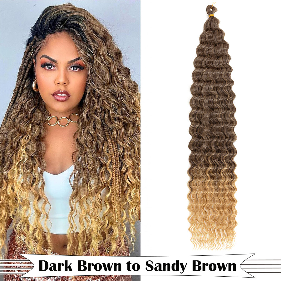 Ombre Wavy Water Wave Braids Afro Curly Crochet Braid Hair Extensions ...