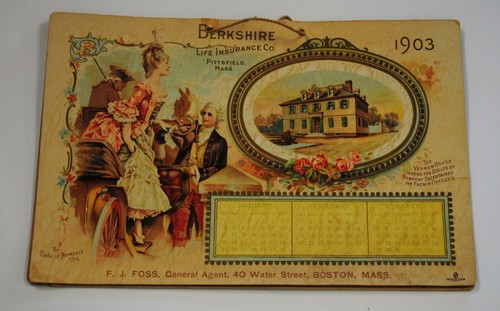 Antique 1903 Calendar Berkshire Life Insurance Co. Pittsfield Mass.. | eBay
