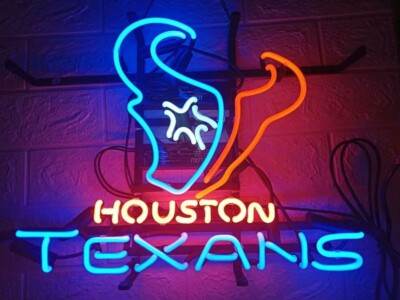 Houston Texans Logo 24"x20" Neon Sign Lamp Light Hanging Nightlight ...
