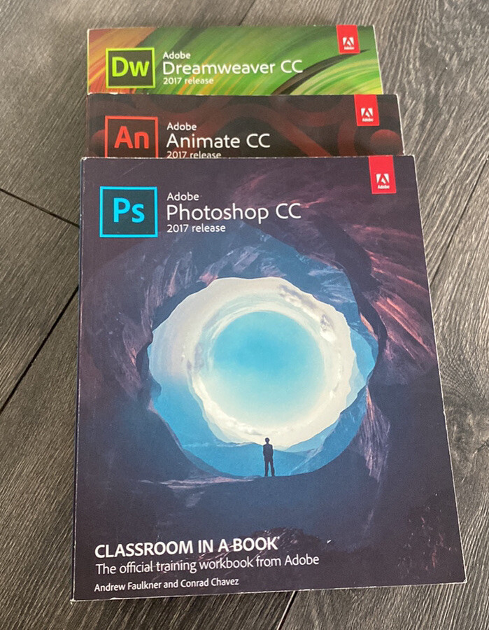 Adobe CC 2017 Training Workbook Bundle - Dreamweaver, Photoshop, Animate | eBay