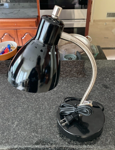 Black 12" Gooseneck Dorm Desk Lamp Adjust Bendy 6" Tall intertek ...