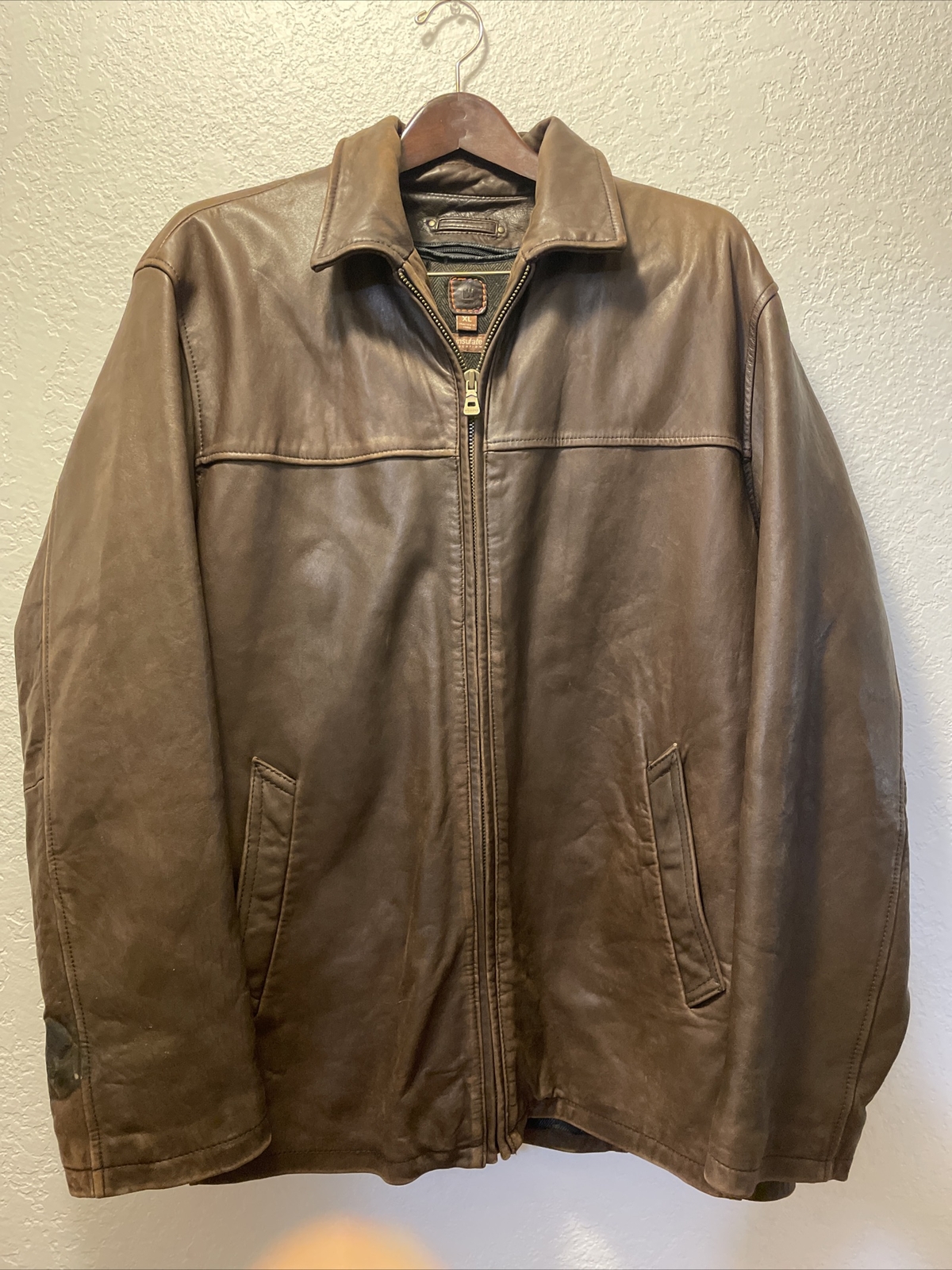 Wilson Thinsulate Insulation Browm Leather Jacket Men… - Gem