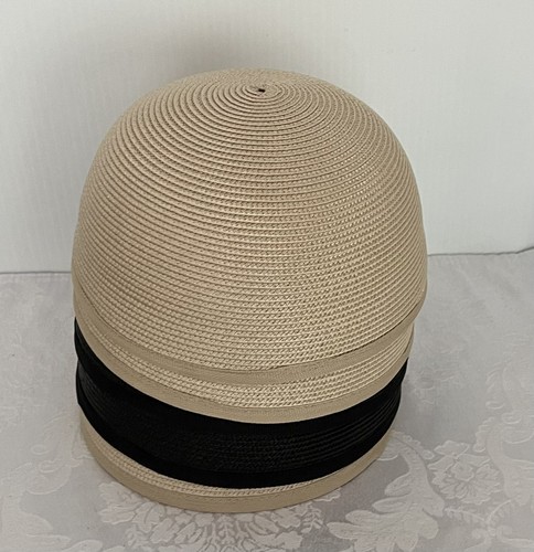 Vintage Women's Hat • Lot of 5 Polypropylene Straw Hats / Forms • Taupe ...