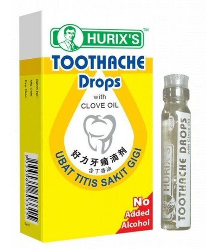 2 x 2ml HURIX'S Toothache Drops With Clove Oil Traditional Relief ...
