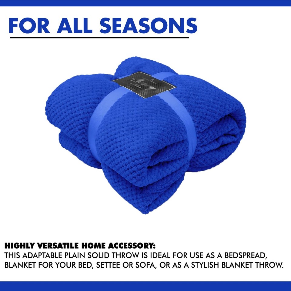 Luxury Popcorn Throws Double & King Size Cuddly Cosy Warm Blanket For ...